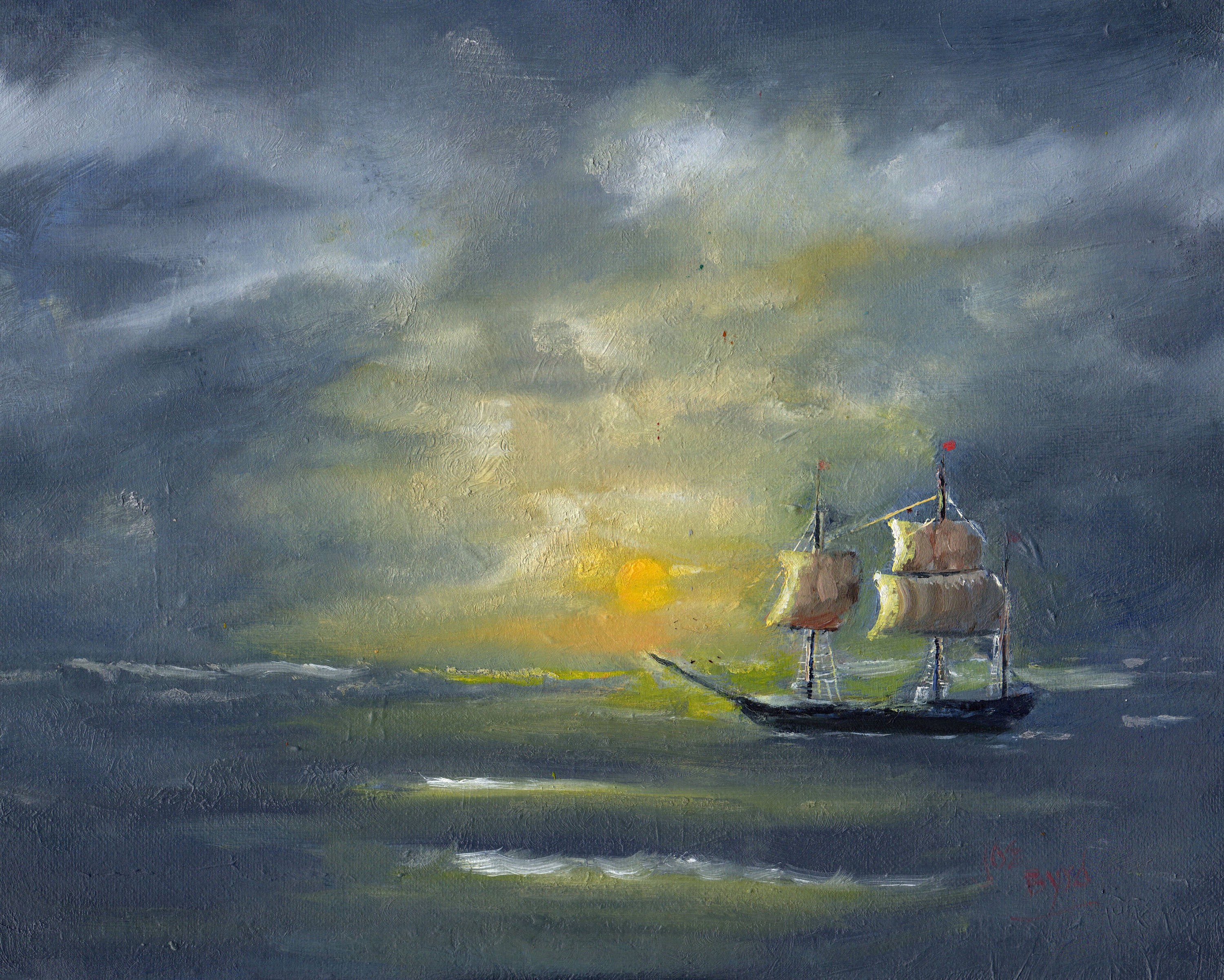 Framed Ship Art Sailing Ship Painting Original Seascape Coastal Art Framed Ship Art Sailing Ship Painting Original Seascape Coastal Art