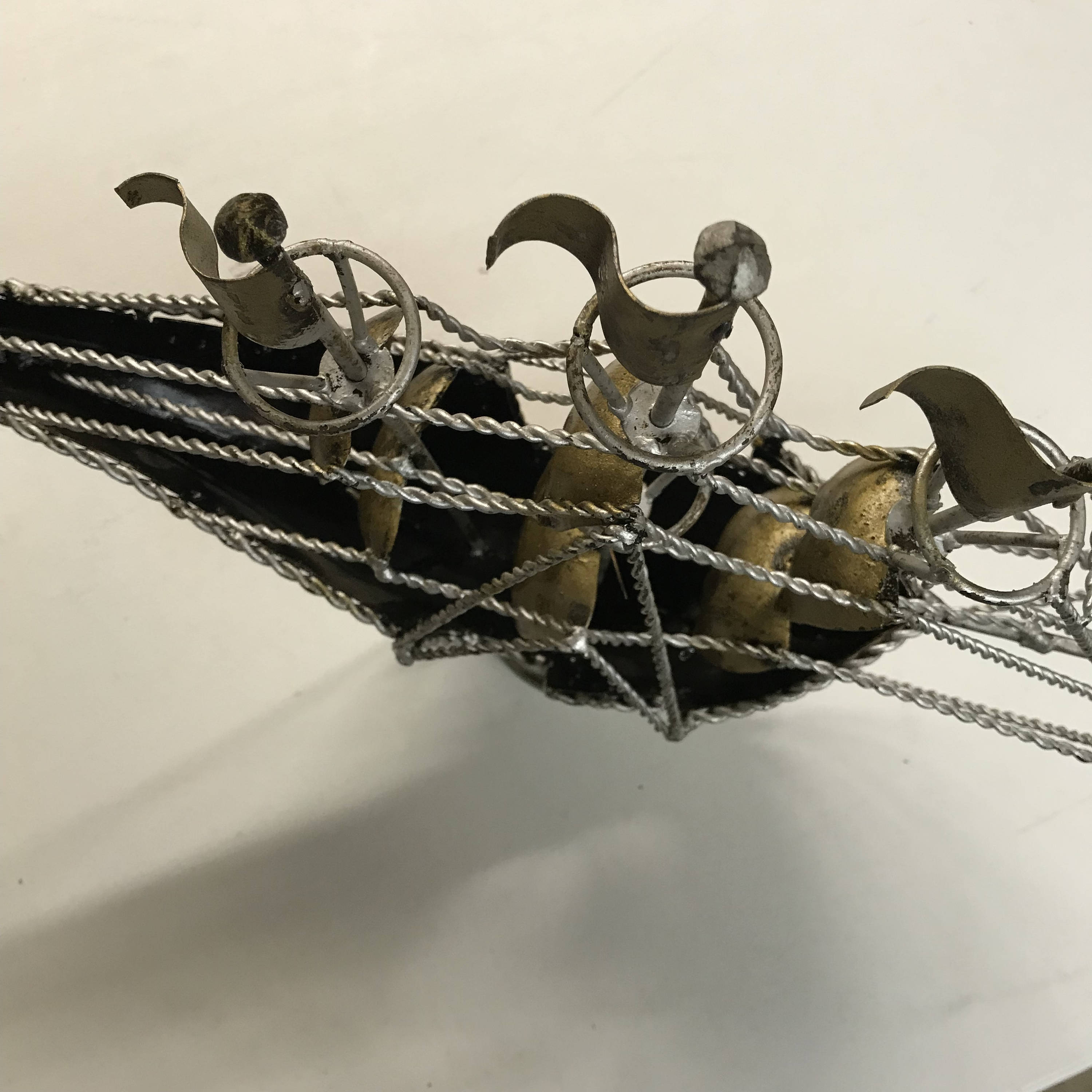 Metal Sailboat Schooner Vintage Mexico Made Folk Art Metal Art Nautical ...