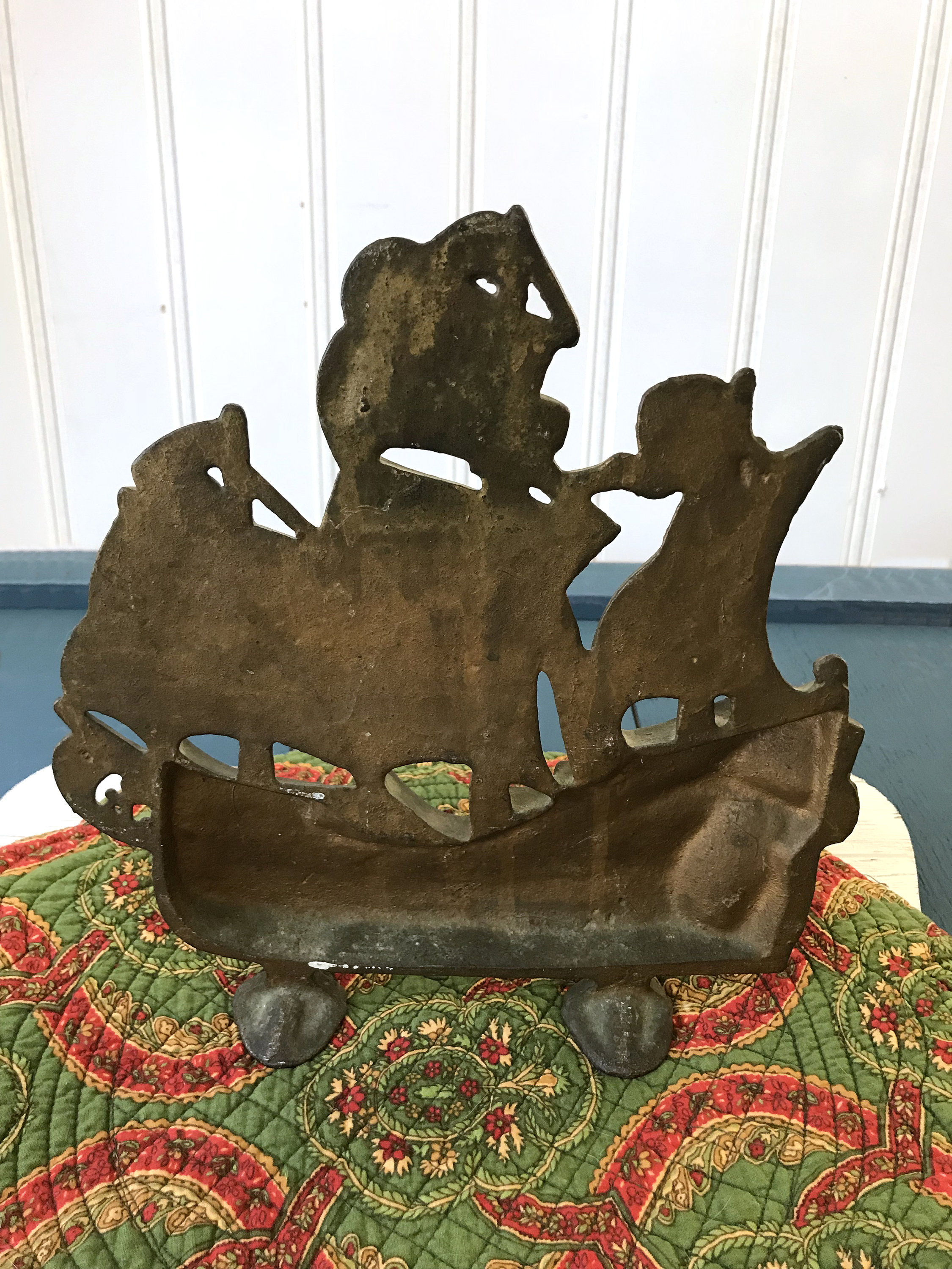 Vintage Schooner Doorstop, Antique Metal Cast Iron, Doorstopper ...